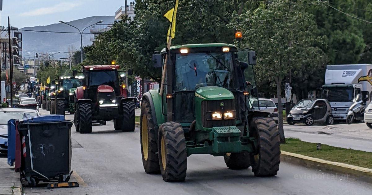 Μηχανοκίνητη πορεία των αγροτών στην Χαλκίδα - Eviaportal.gr